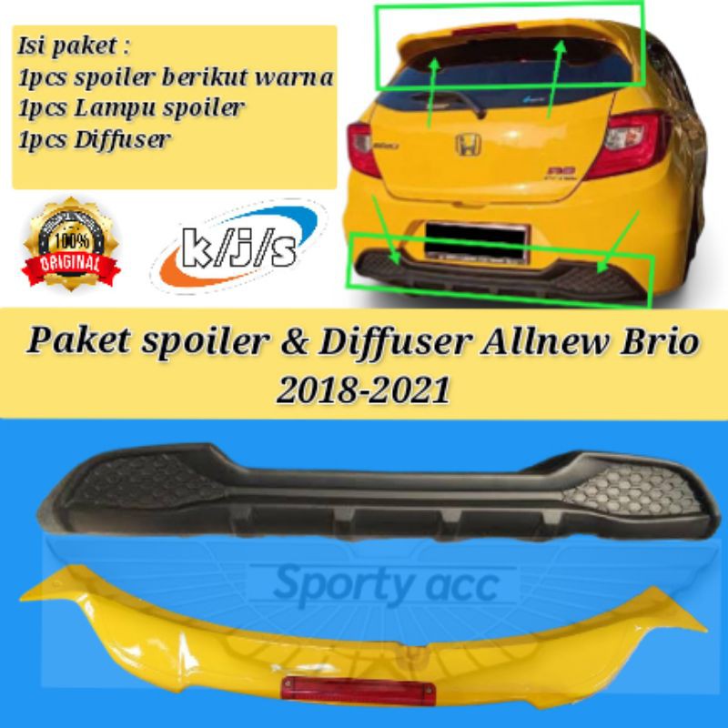 Jual Spoiler dan Diffuser allnew Brio 2018 -2024 | Shopee Indonesia