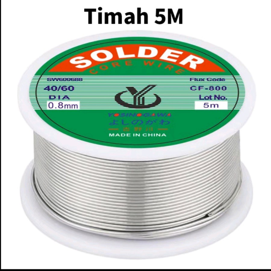 Jual TIMAH SOLDER 5 METER 10 METER 5M 10M DIAMETER 0.8MM SOLDER WIRE ...