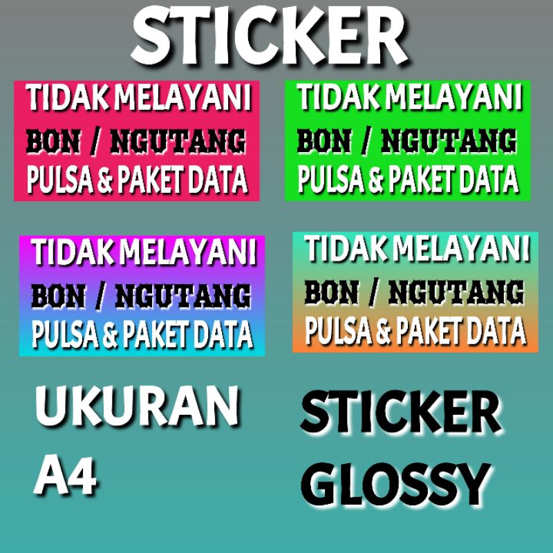 Jual STICKER TIDAK MELAYANI BON DI TOKO | Shopee Indonesia