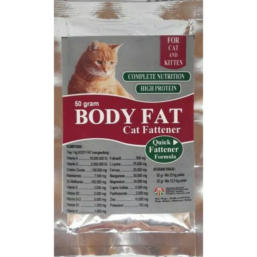 Jual BODY FAT Cat 50gr Penambah Berat Badan Kucing Penggemuk | Shopee ...