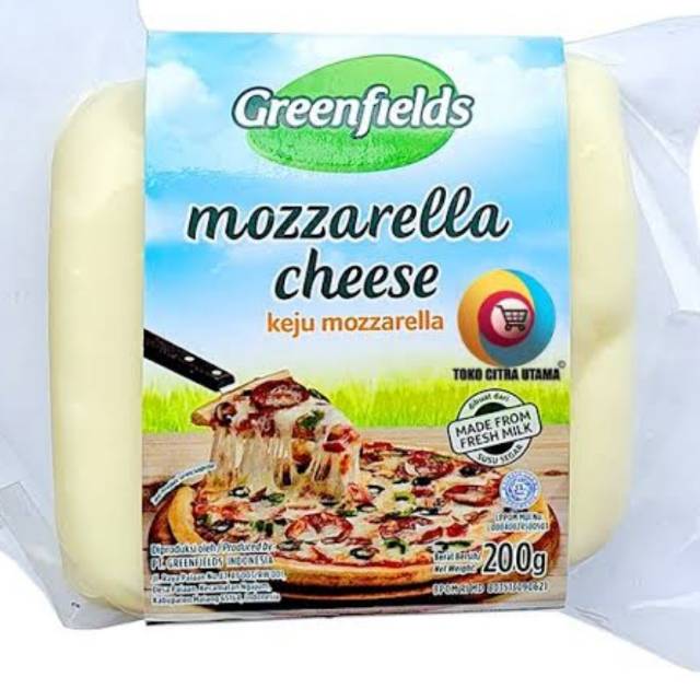 Jual GreenFields Mozzarella cheese / Keju Mozzarella 200gr | Shopee ...