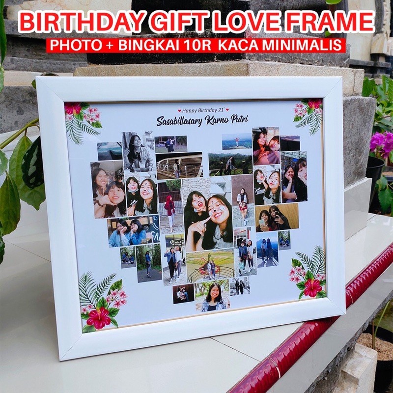 Jual DESAIN CETAK FOTO FRAME LOVE | Birthday Gift Bingkai Kaca ...