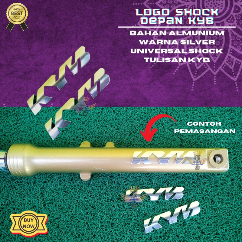 Jual Logo Emblem KYB Shock Depan Universal Almunium Silver | Shopee ...