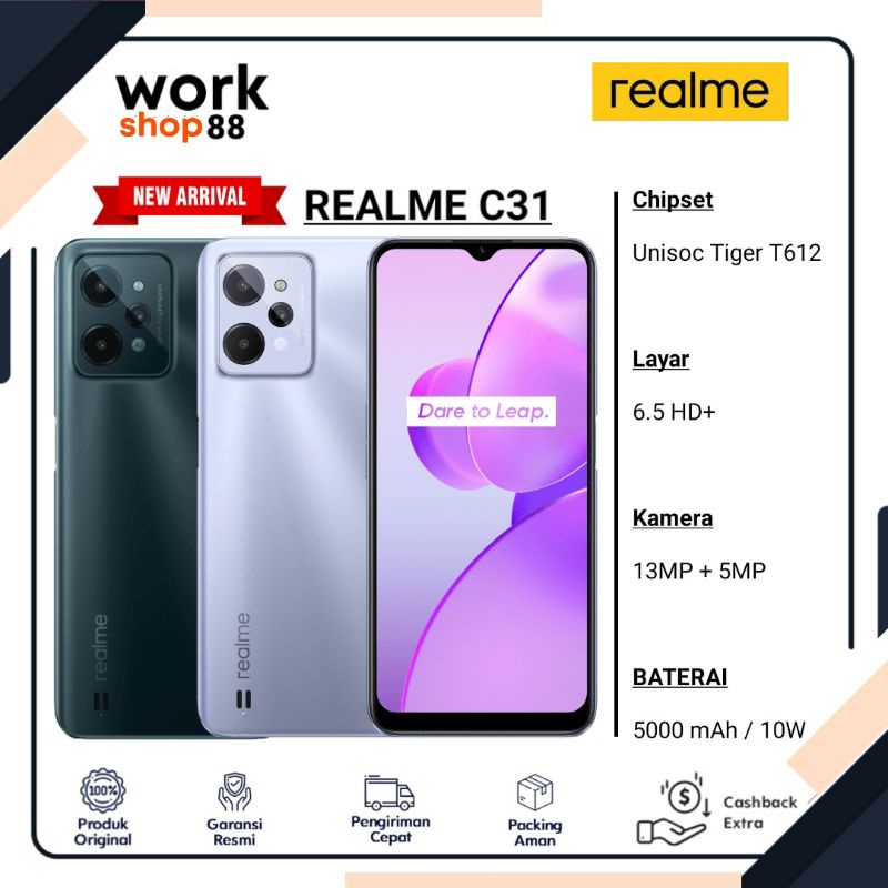 Jual HP Terbaru Realme C31 4/64 Ram 4GB Rom internal 64GB - New ...