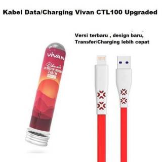 Jual KABEL DATA CAS CHARGER VIVAN TUBE CTL100 GEPENG/FLAT SERIES 100CM ...