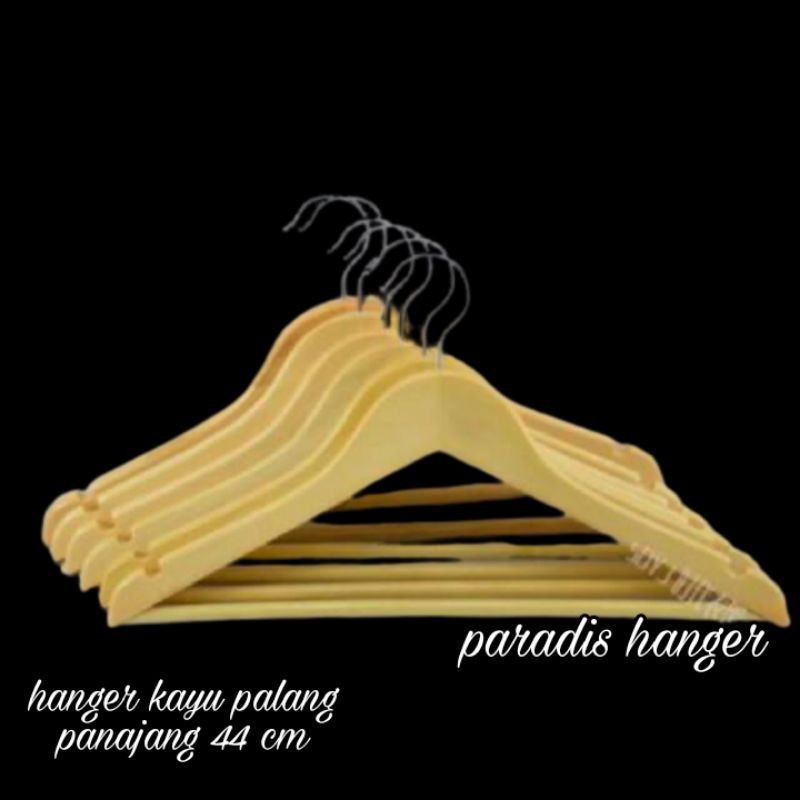 Jual Hanger Kayu Palang Natural | Gantungan Kayu Dewasa | Wood Hanger ...