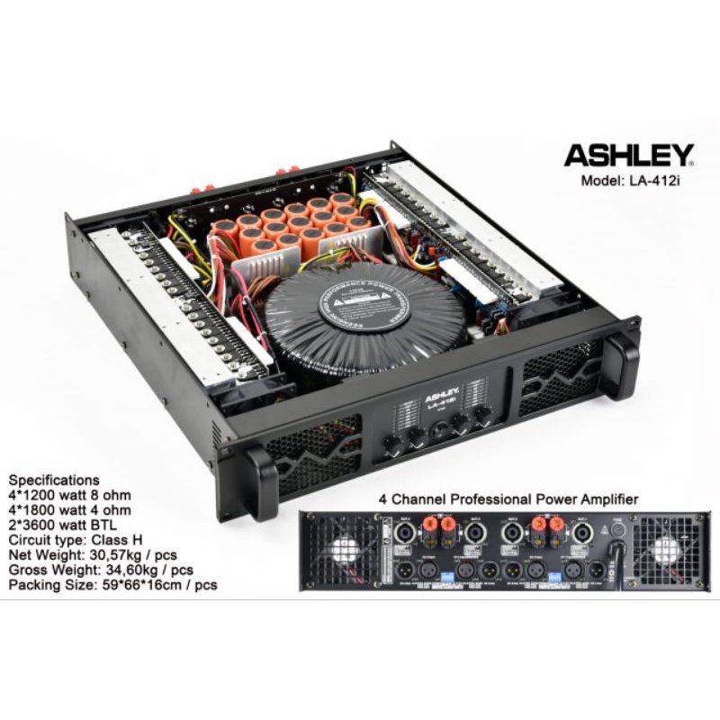 Jual Power 4 Channel Ashley La412i Baru Original | Shopee Indonesia
