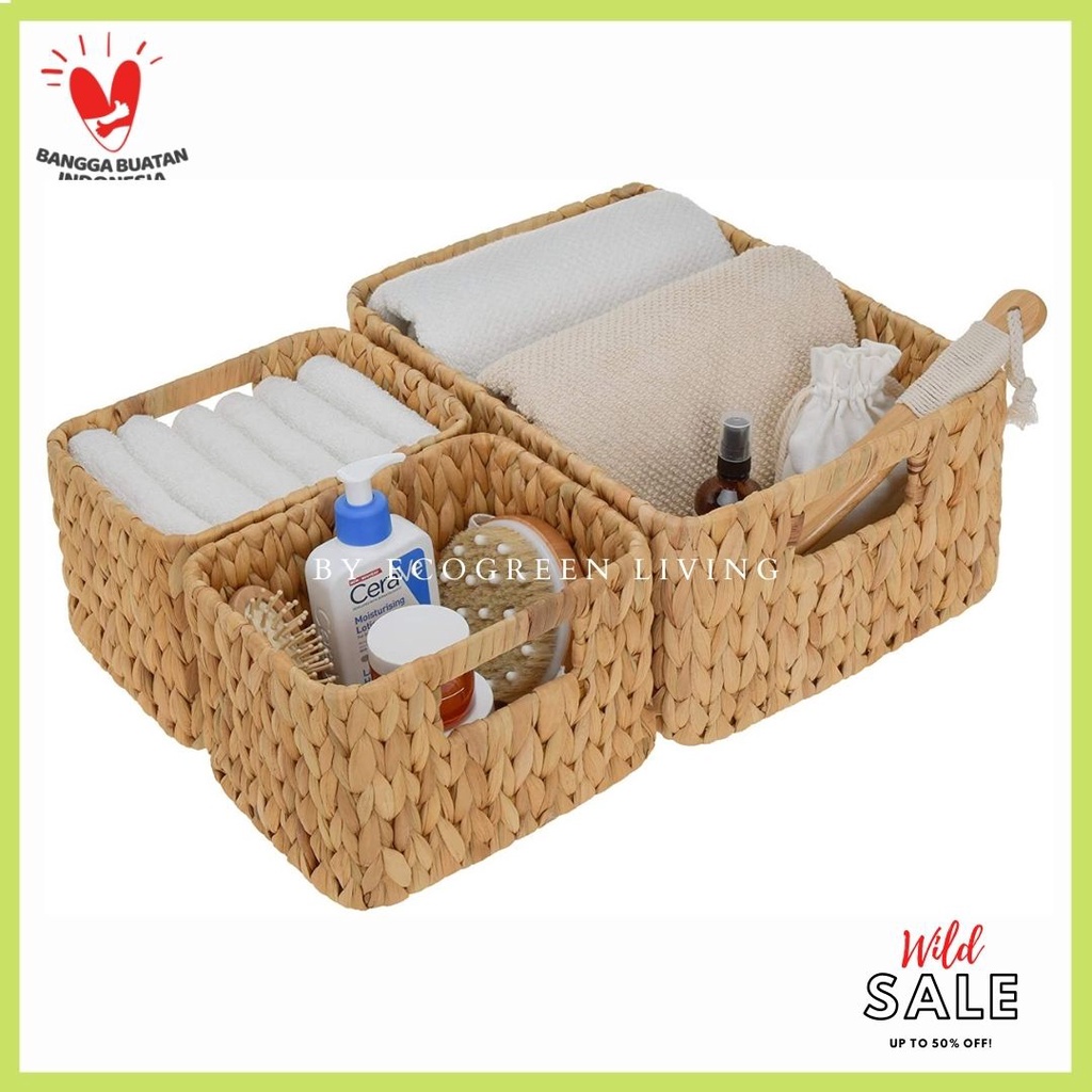 Jual 3in1 Storage Box | Anyaman Enceng Gondok | Keranjang Serbaguna ...