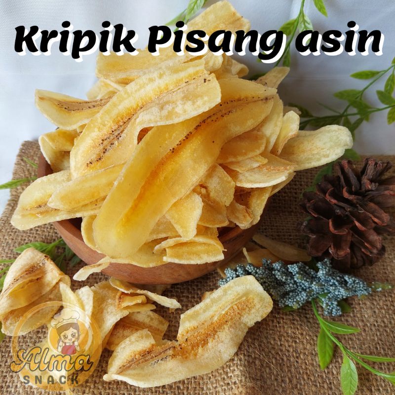 Jual 1 BKS KRIPIK PISANG ASIN 100GR GURIH RENYAH KRES / ALMA.SNACK ...