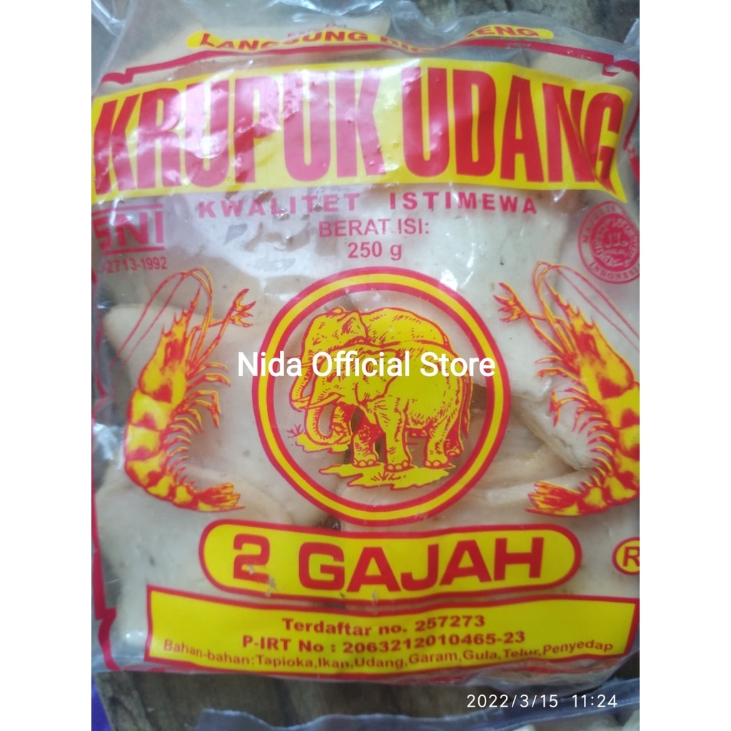 Jual KERUPUK UDANG CAP 2 GAJAH 250 G | Shopee Indonesia