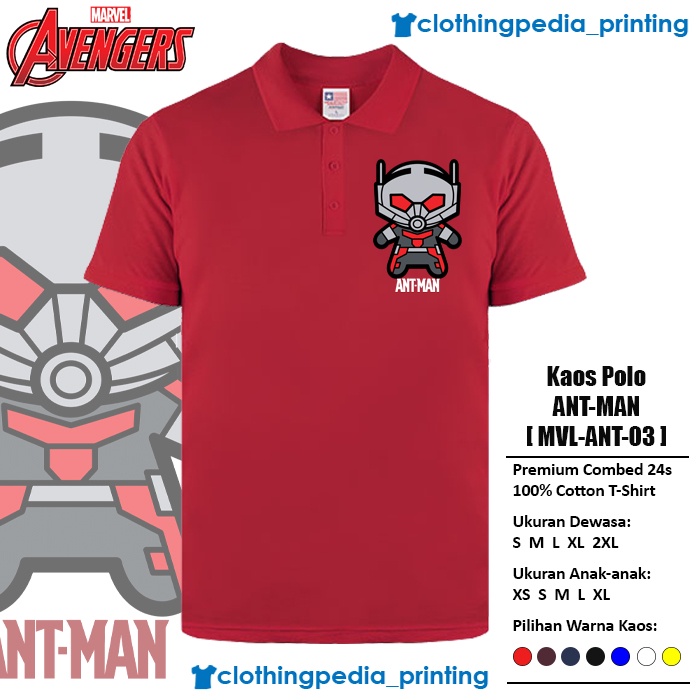 Jual Kaos Polo Ant-Man Chibi Kawaii Pocket Superhero Antman Polo Shirt ...