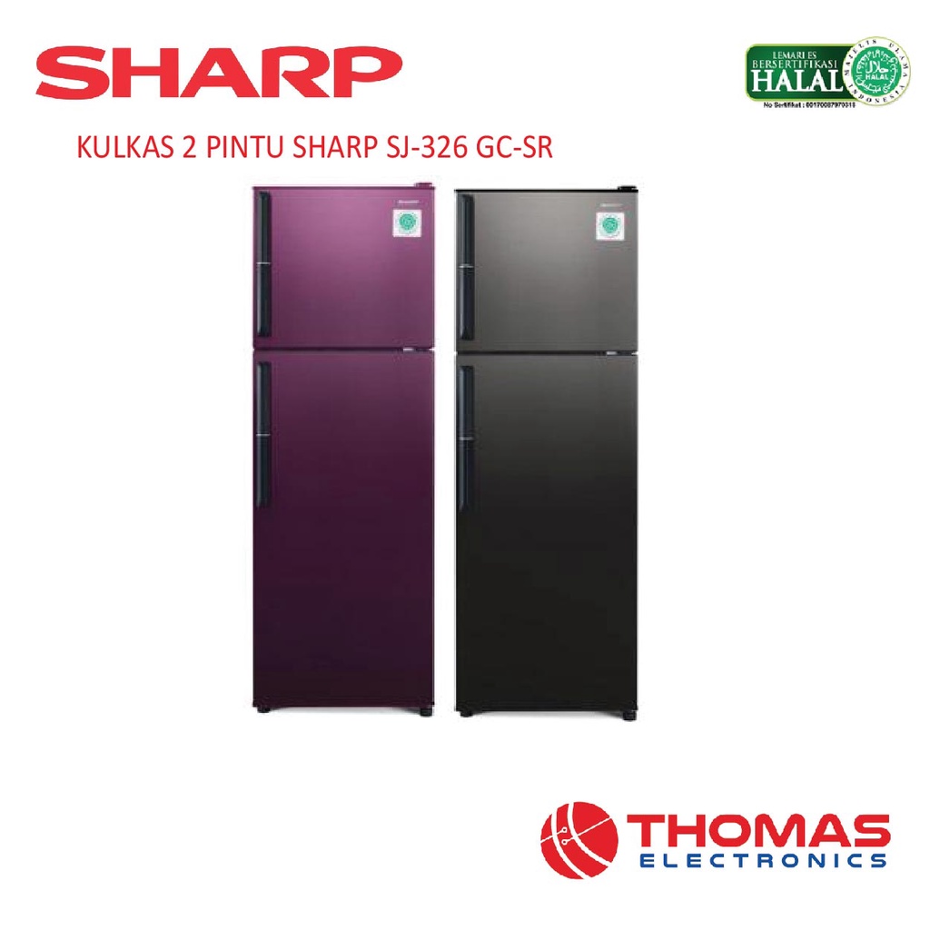 Jual Sharp Kulkas 2 Pintu Lemari Es SJ 326 GC SD SR Kulkas Dua Pintu ...