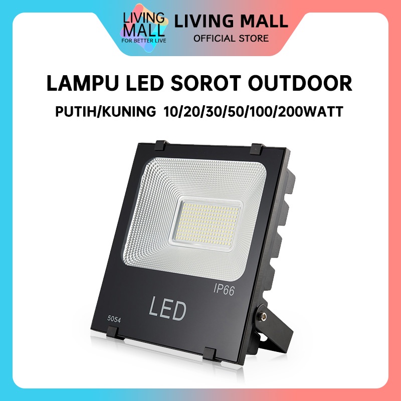 Jual Lampu Sorot LED 10W-200W Cahaya Putih/Kuning / Lampu Tembak Flood Light / Merk Pancaran ...