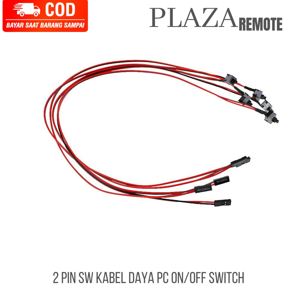 Jual Kabel Power reset komputer pc ATX Tombol ON / OFF 2 Pin 50cm ...