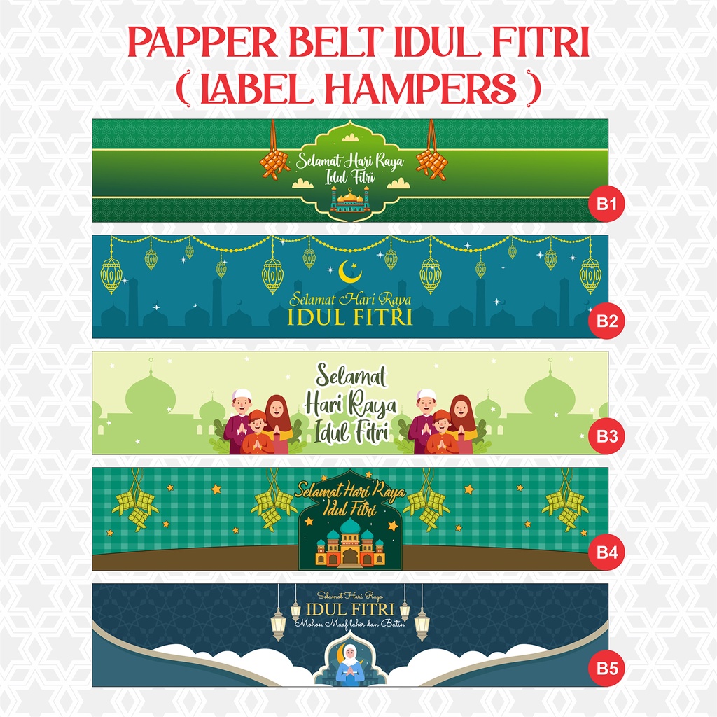 Jual Paper Belt Idul Fitri / Paper Sleeve / Label Hampers / Label ...