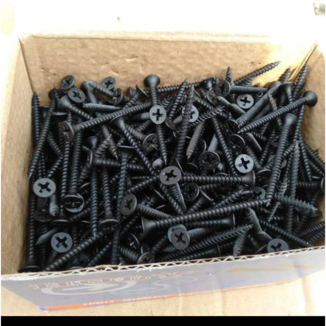 Jual Sekrup gipsun 4cm skrup gipsum 11/2" sekrup gybsum hitam | Shopee Indonesia