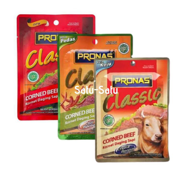 Jual Pronas Corned Beef Classic - Pronas Keju - Promas Pedas 50gram All ...