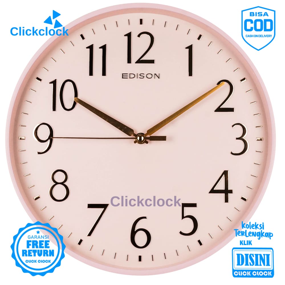 Jual Jam Dinding Analog Minimalis Salem Edison EDW320-T38 Besar Hiasan ...