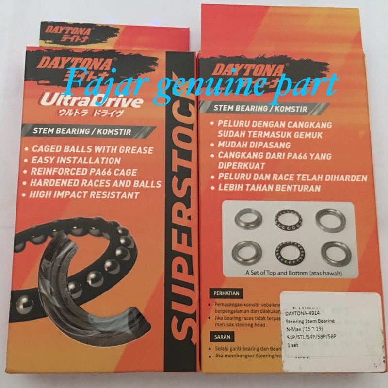 Jual Stem bearing KOMSTIR racing nmax xeon 100% original daytona kode 4914 | Shopee Indonesia