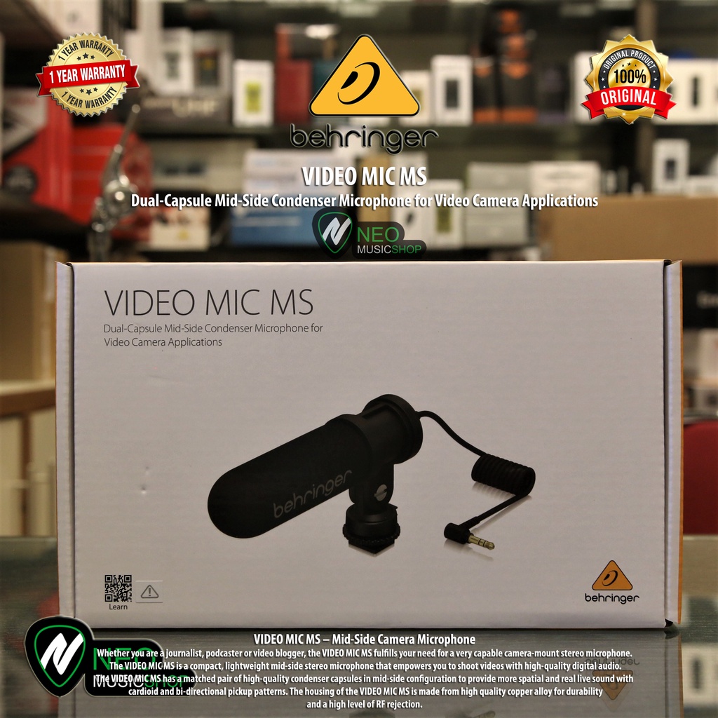 Jual Behringer VIDEO MIC MS Dual-Capsule Mid-Side Condenser Microphone ...