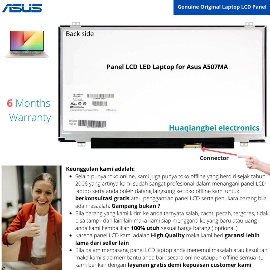 Jual Panel LCD LED Laptop Asus A507MA - original product | Shopee Indonesia