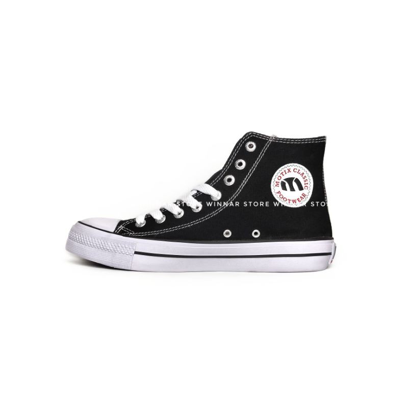Jual Sepatu Motix School High Black White | Shopee Indonesia