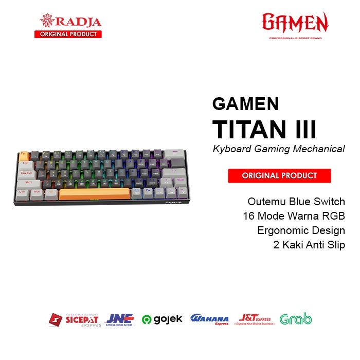 Jual Gaming Keyboard Wired Gamen Titan III Mechanical Switch Blue RGB ...