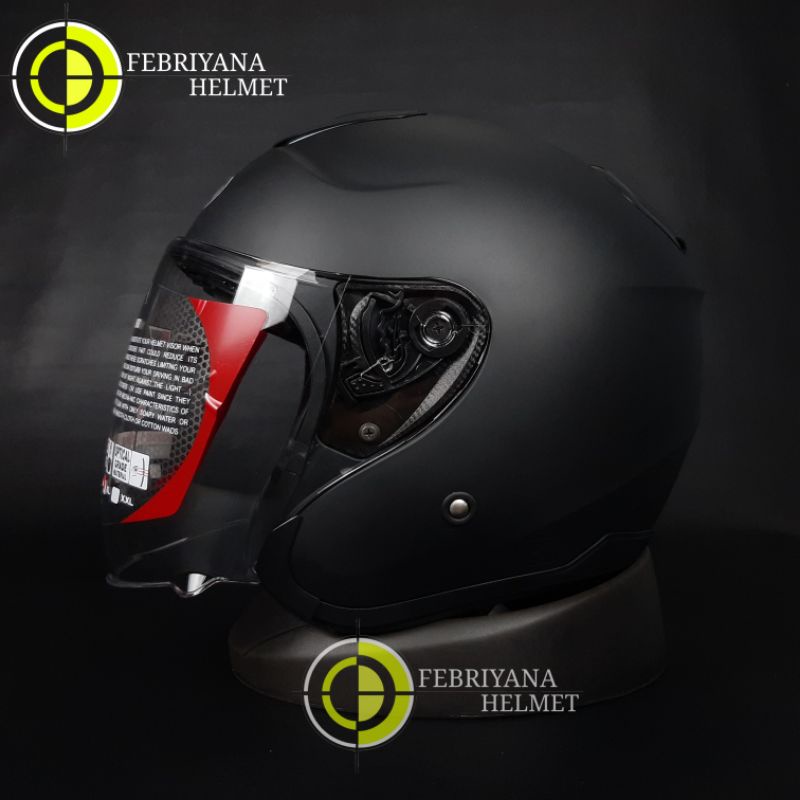 Jual KYT KYOTO SOLID BLACK DOFF HALF FACE KYOTO POLOS | Shopee Indonesia