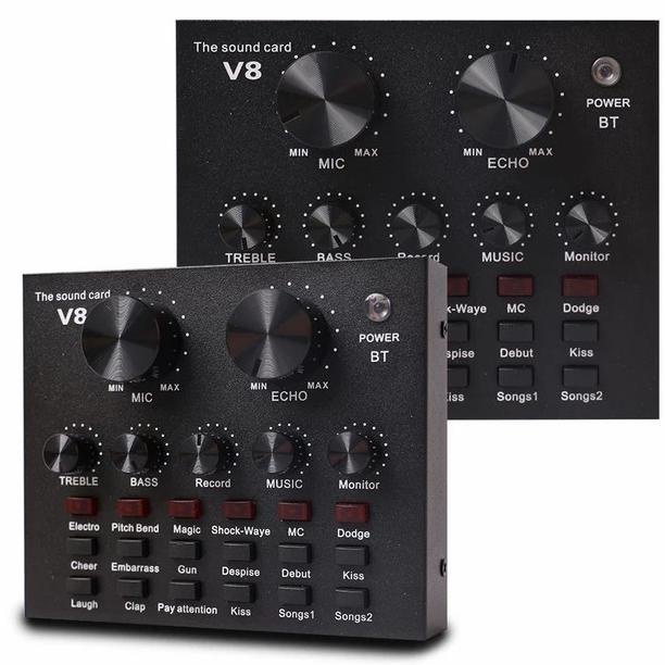 Jual SOUND CARD V8 MIXER BLUETOOTH SOUNDCARD V8 AUDIO FOR BROADCAST ...