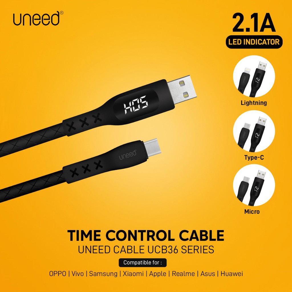 Jual UNEED Time Control Kabel Data Micro, USB Type C, Lightning Quick ...