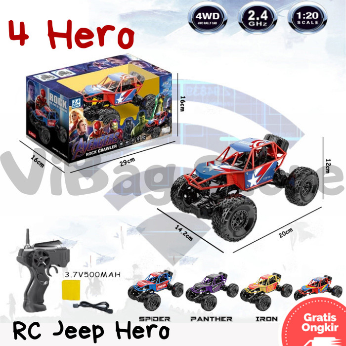 Jual Mobil Jeep Super Hero RC Rock Crawler Offroad Radio Control Remote ...