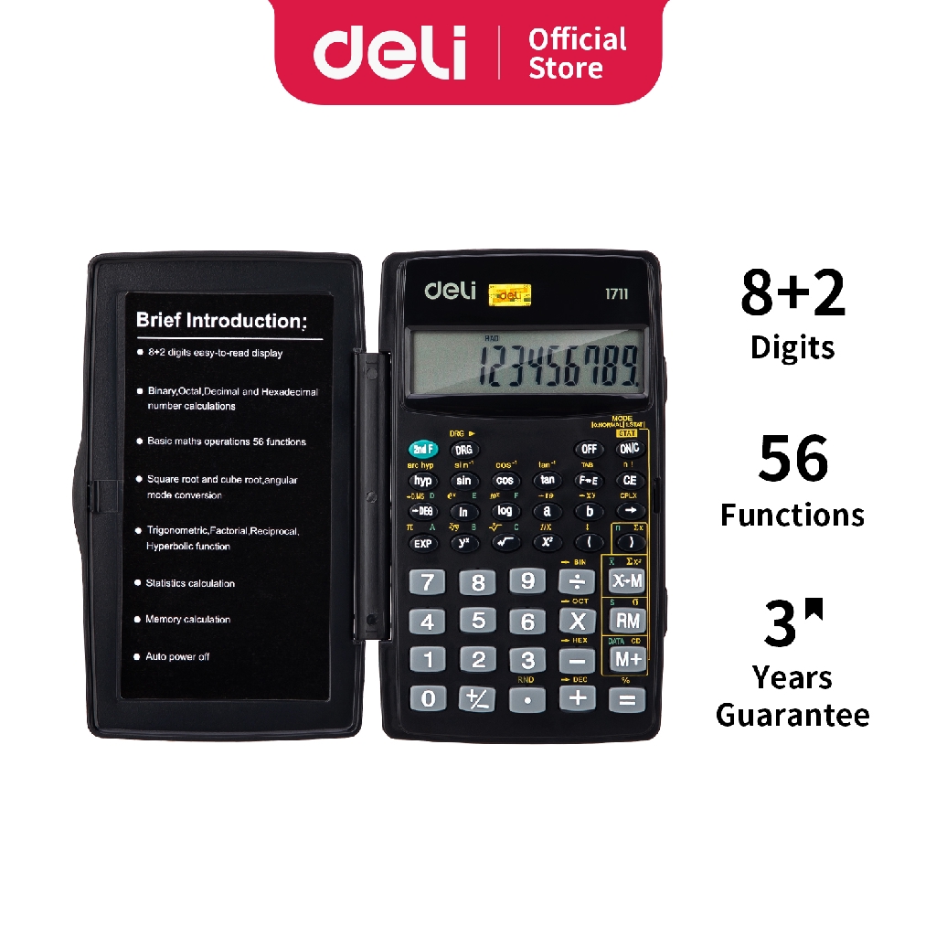 Jual Deli Kalkulator Saintifik Scientific Calculator 56 function 8 2 ...