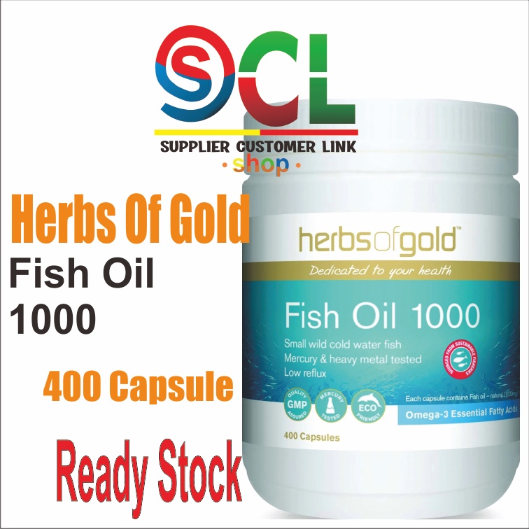 Jual Herbs of Gold Fish Oil 1000 mg 400 Capsules ( PREMIUM PRODUCT ...