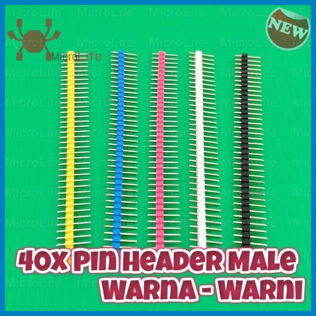 Jual Pin Header Male 1x40 Kuning Biru Merah Putih Hitam | Shopee Indonesia