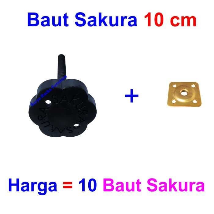 Jual 10Pcs Baut Sakura 10 cm Hitam Untuk Spring Bed, Sandaran Springbed ...