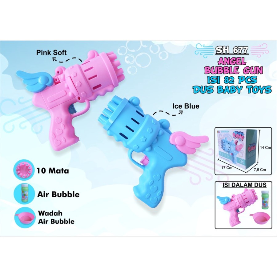 Jual MWN Mainan Bubble Dream Guns SH677 Angel Gelembung Sabun Otomatis ...