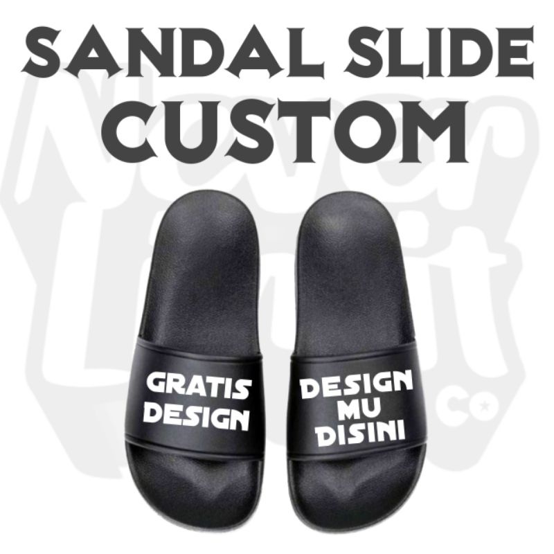 Jual Sandal/sendal slop Custom on karet pria cetak satuan design ...