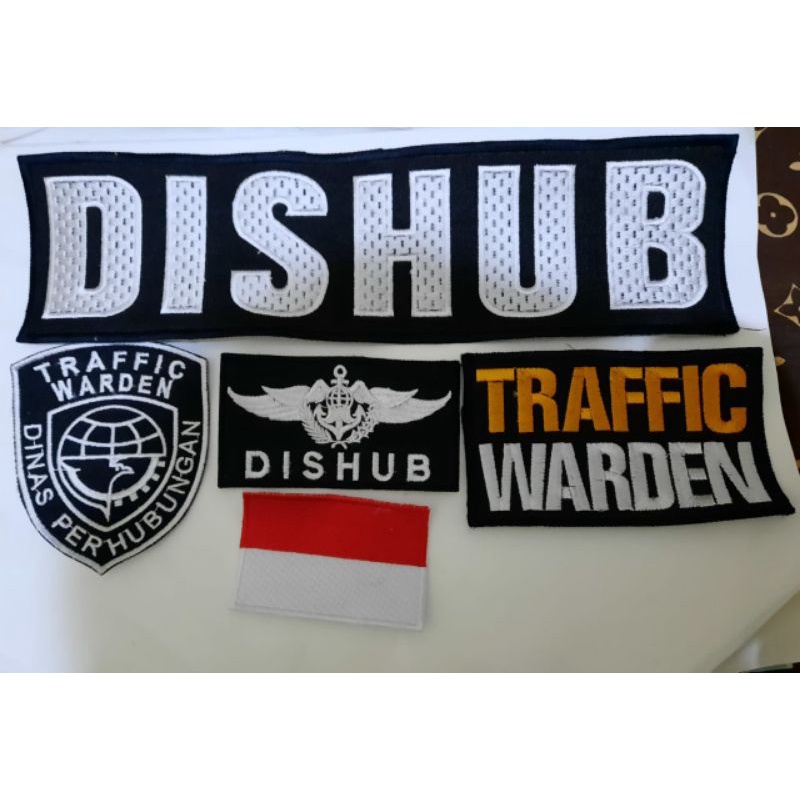 Jual BADGE LOGO ATRIBUT DISHUB TRAFFIC WARDEN SATU SET UNTUK DI BAJU ...