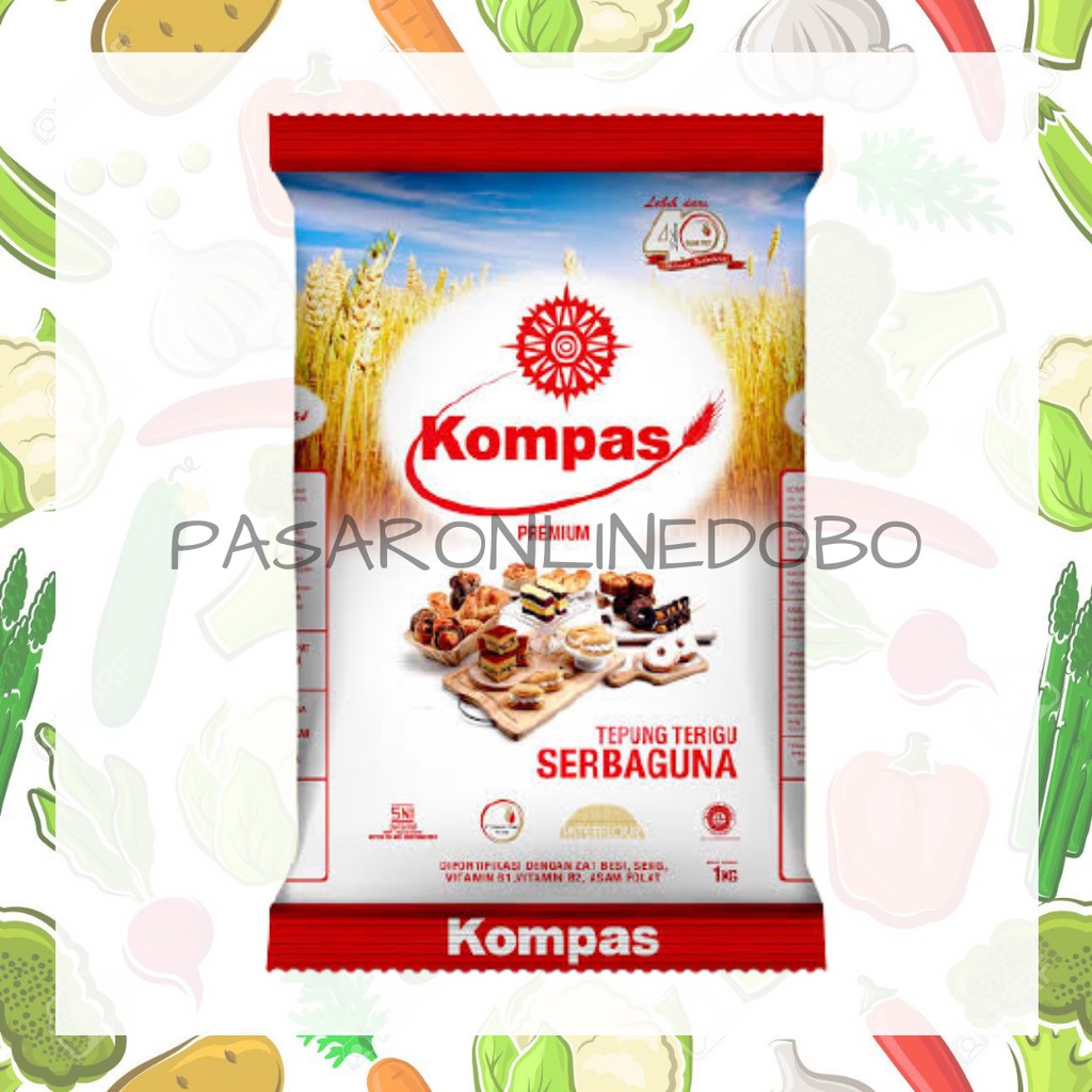 Jual Tepung Terigu Serbaguna Kompas 1KG | Shopee Indonesia