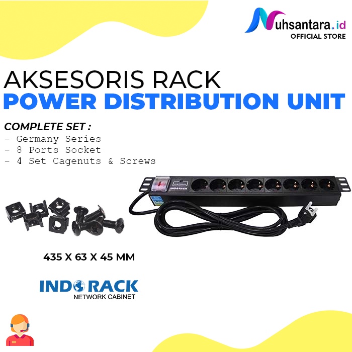 Jual Power Distribution Outlet 8 Soket PDU8G Rack Server Indorack PDU 8 ...
