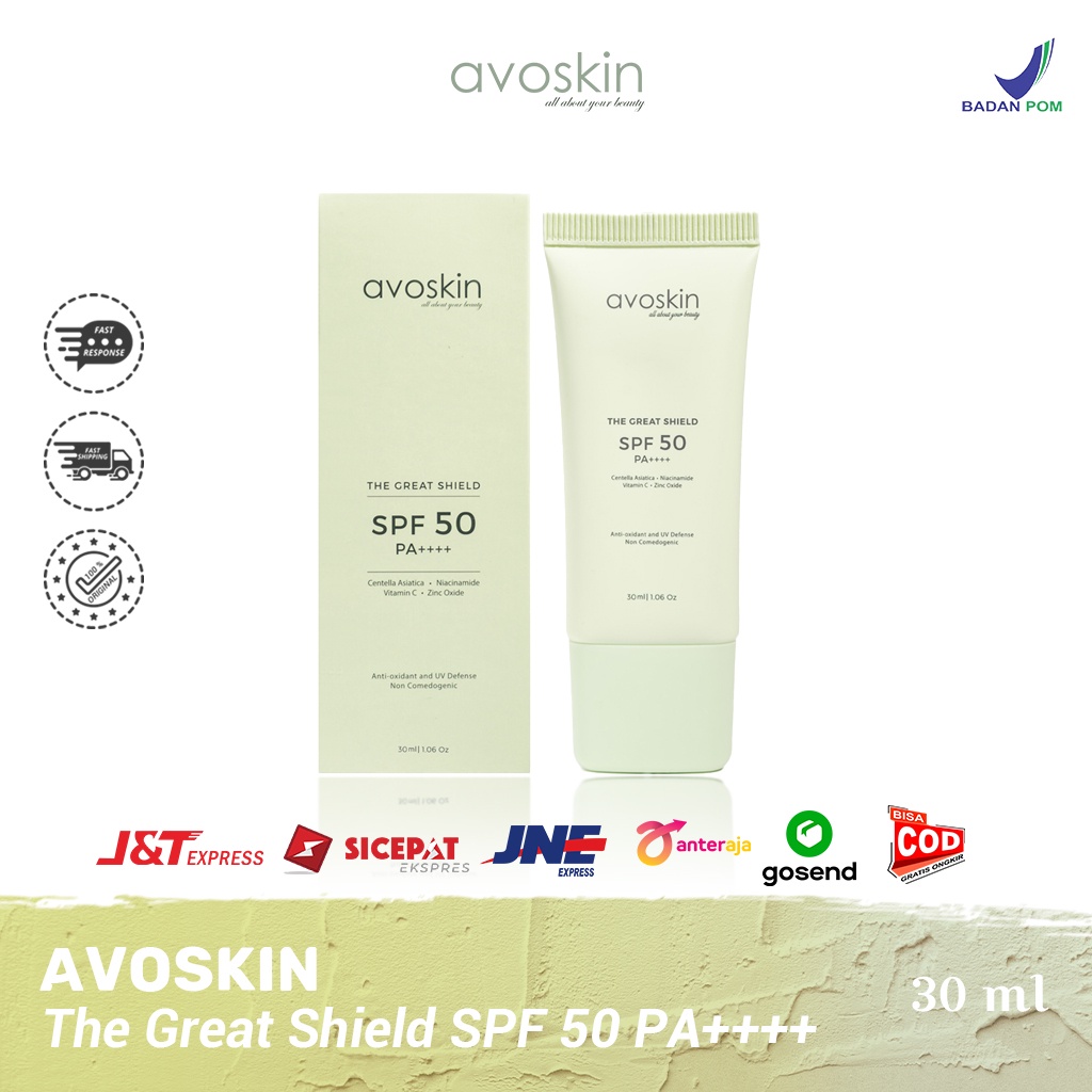 Jual AVOSKIN The Great Shield Sunscreen 30 mL (NEW PACKAGING) | Shopee ...