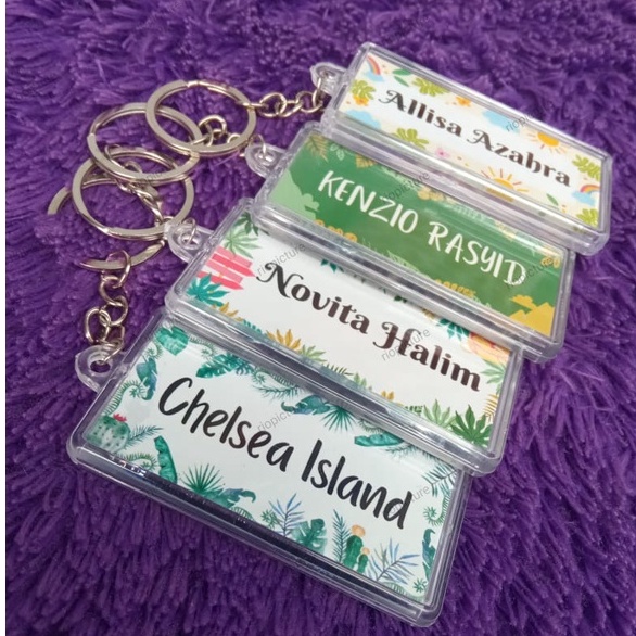 Jual Gantungan Kunci Akrilik Custom Nama - Keychain Panjang Anti Air ...