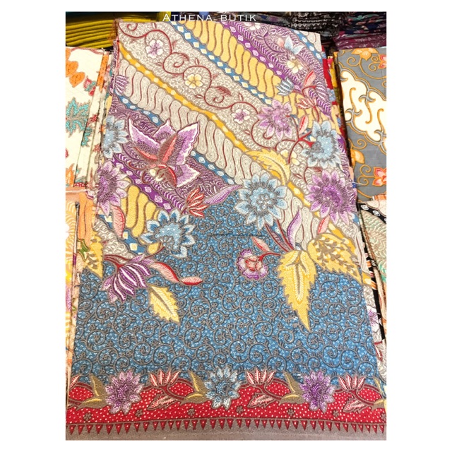 Jual Batik Dolby Doby Dolbi Dobby Dobi Kain Biru Kuning Kupu Burung ...