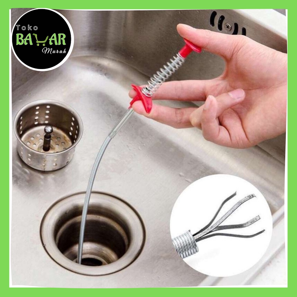 Jual Kawat Pembersih Saluran Pipa / Pencapit Kotoran Saluran Wastafel / Penjepit Kawat Kotoran ...