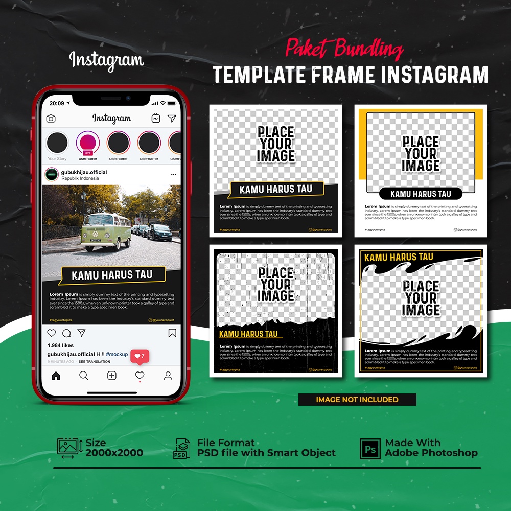 Jual Template Frame Quotes Instagram - Paket Bundling Lebih Hemat ...