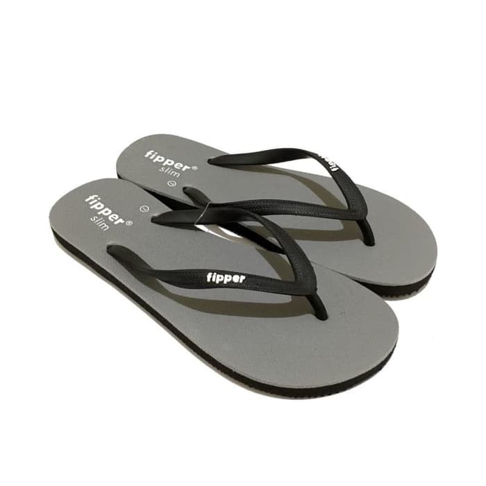 Jual Sandal Fipper Slim / Sendal Jepit / Sendal Wanita in Grey Black ...