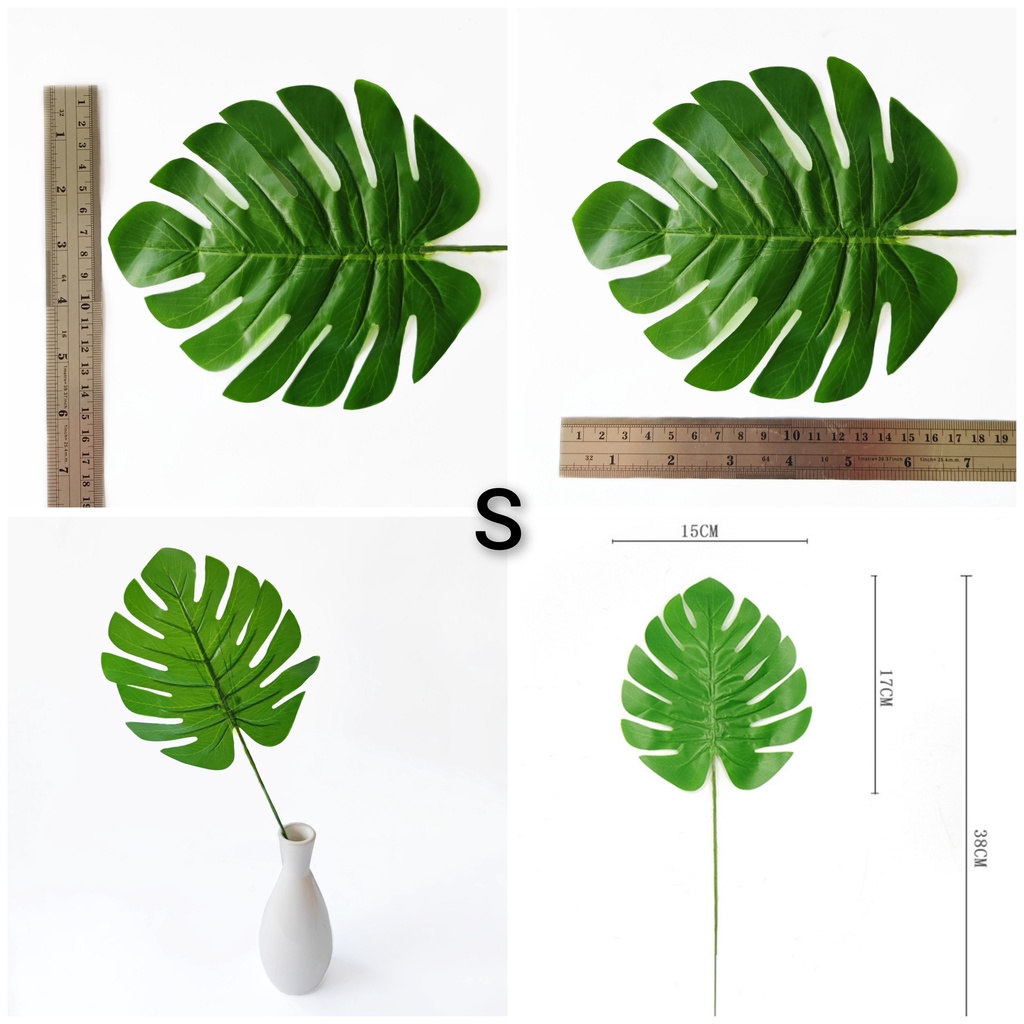 Jual Setangkai Daun Monstera Deliciosa Besar Hias Artificial Leaf ...