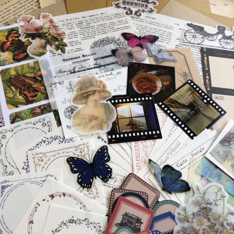 Jual Vintage Old Paper Bundle Pack (76pcs) Deco paperJournaling Kit ...