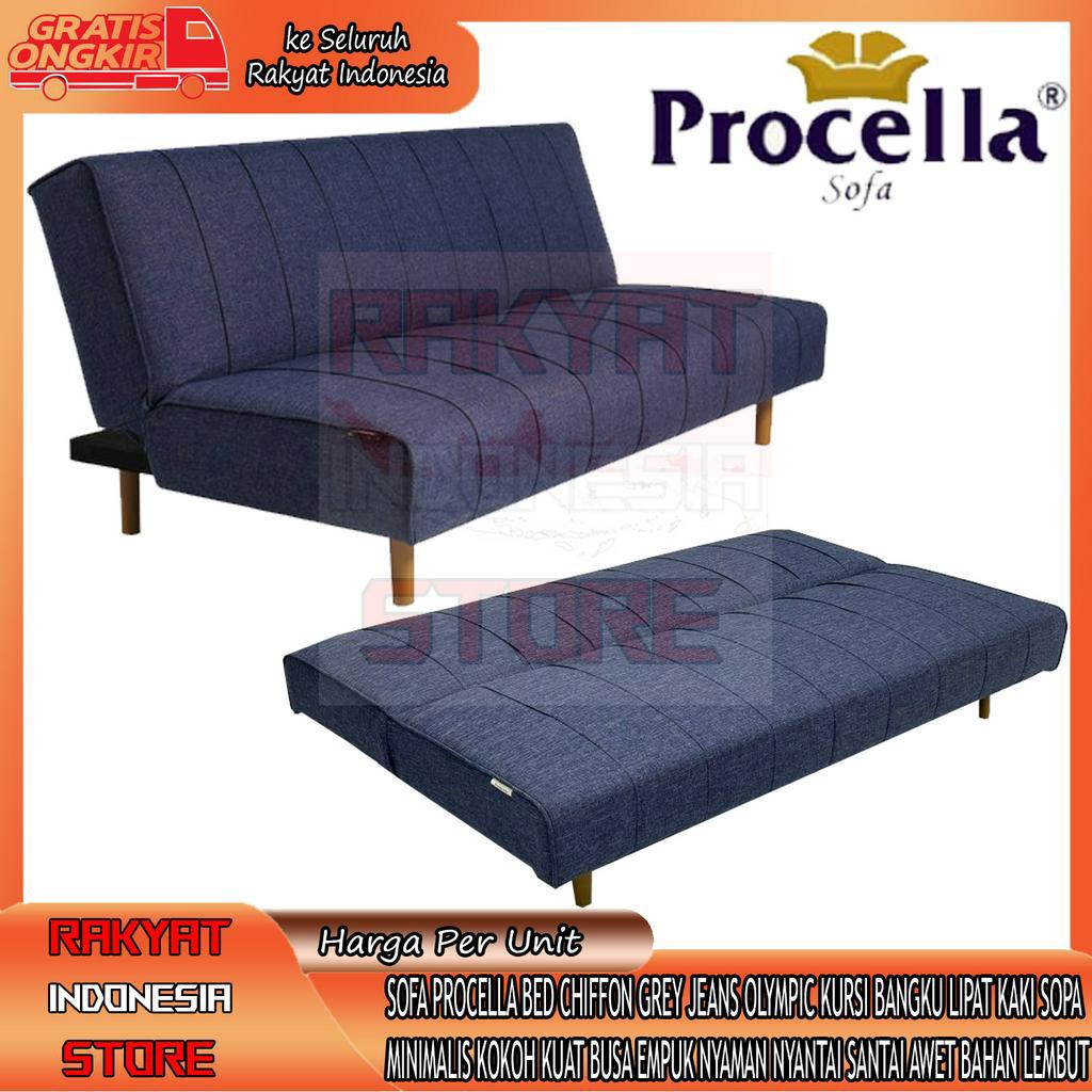 Jual [KARGO] SOFA PROCELLA BED CHIFFON GREY JEANS OLYMPIC KURSI BANGKU ...