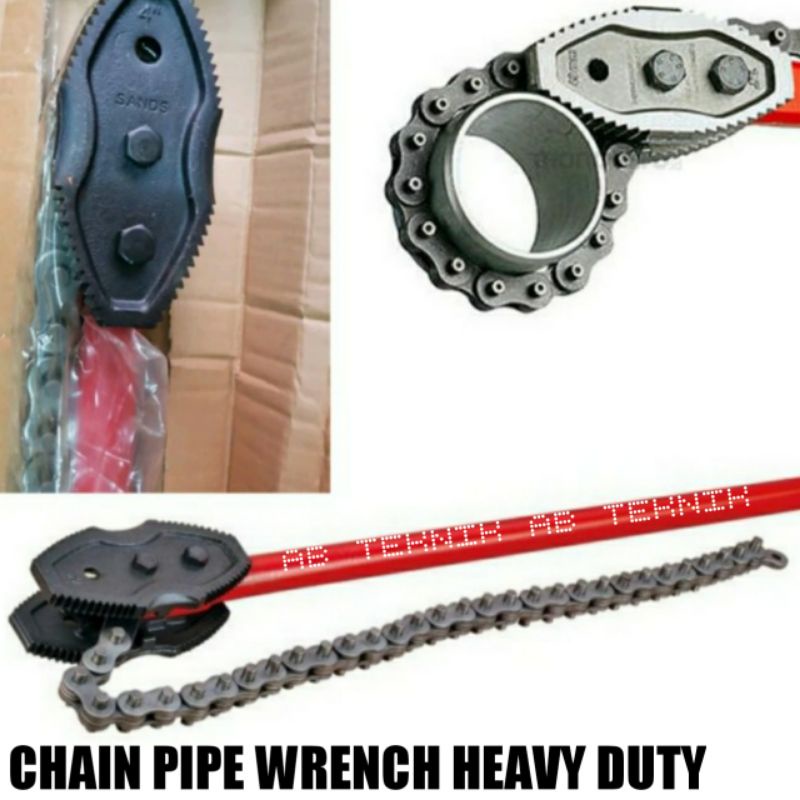 Jual kunci pipa model rantai 8 inch sands chain pipe wrench kunci pipa ...